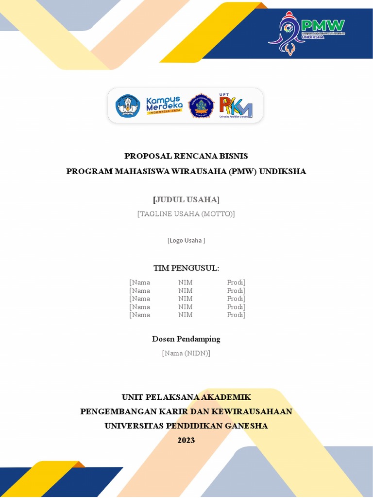 Template Proposal PMW Undiksha 2023 | PDF