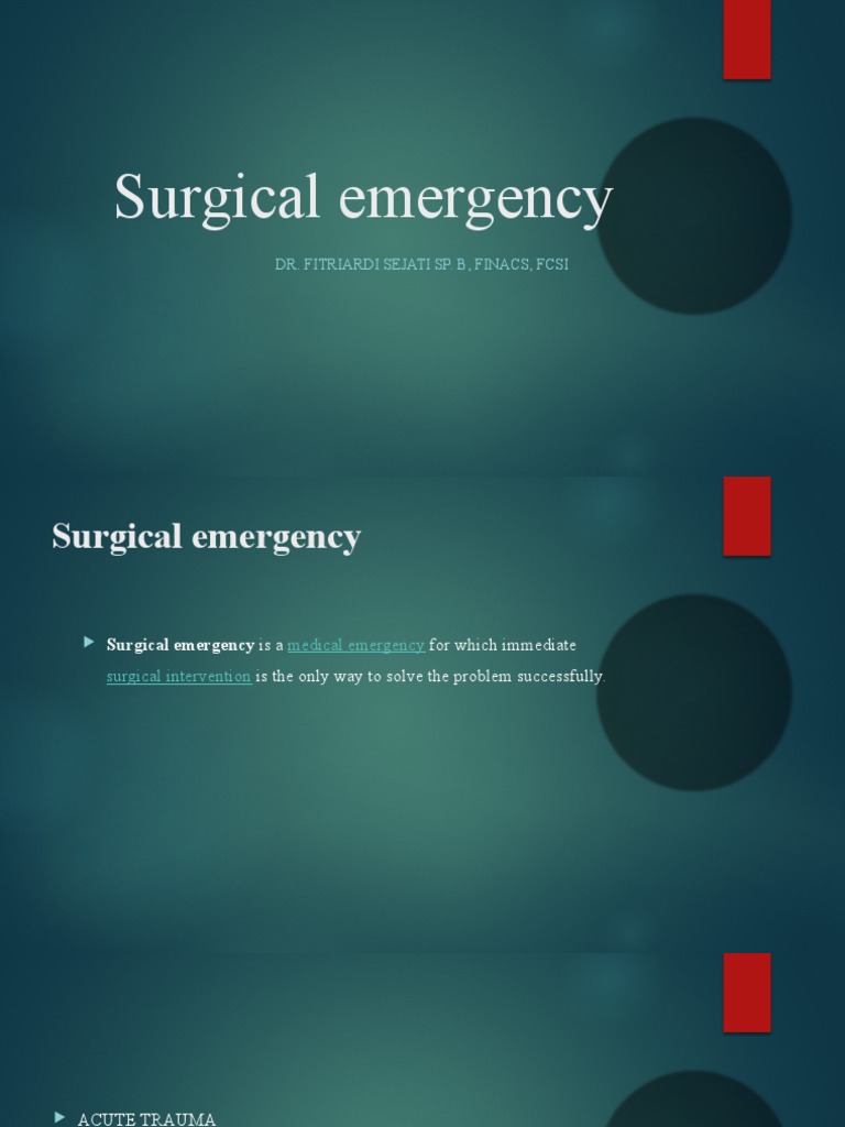Surgical Emergencies: Diagnosis & Treatment | PDF