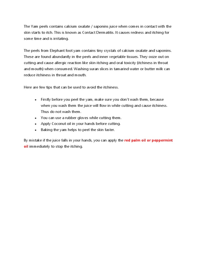 Itching From Yam | PDF