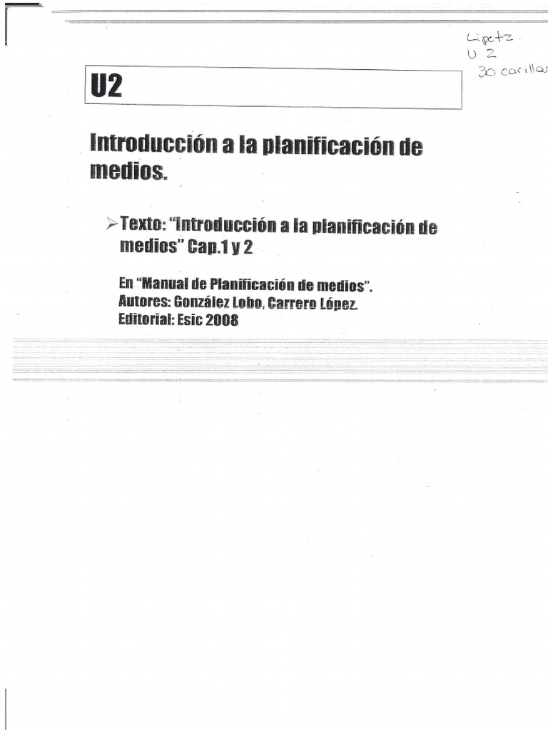 Manual de Planificación de Medios - Cap 1 y 2 | PDF