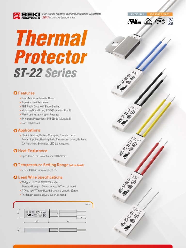 SEKI ST 22 Thermal Switch | PDF | Fluorescent Lamp | Switch