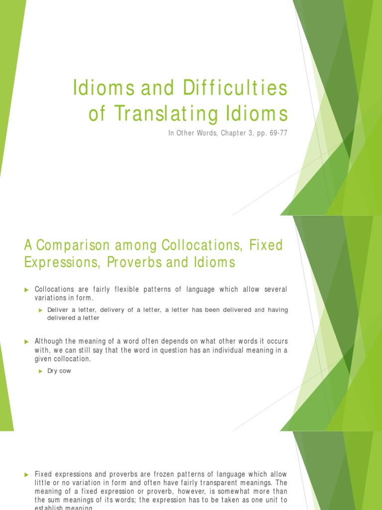 Translating Idioms: Challenges & Insights | PDF | Idiom | Human Communication