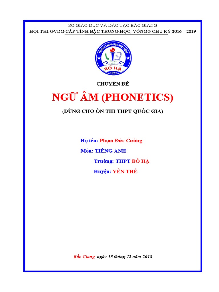 Chuyen de NGU AM Li Thuyet Ba Bai Tap Hay Co Key Chi Tiet | PDF