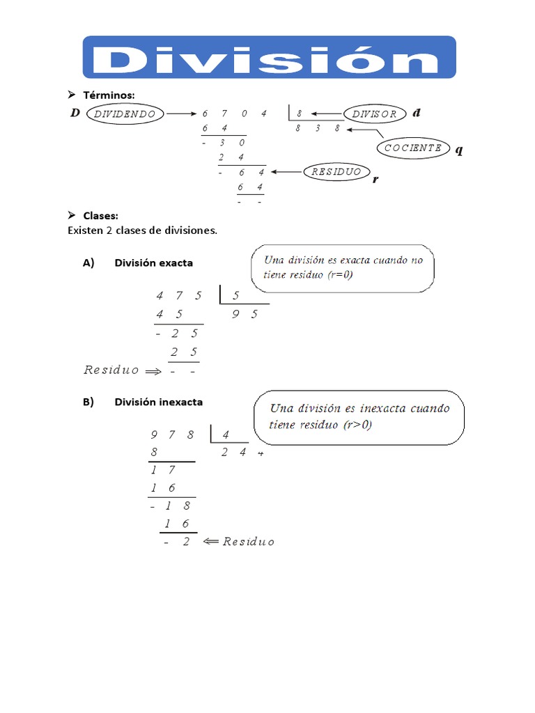 Division para Tercero de Primaria | PDF