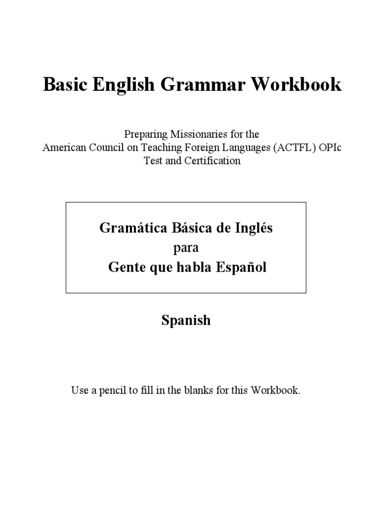 Gramática Básica de Inglés | PDF | Verbo | Semántica