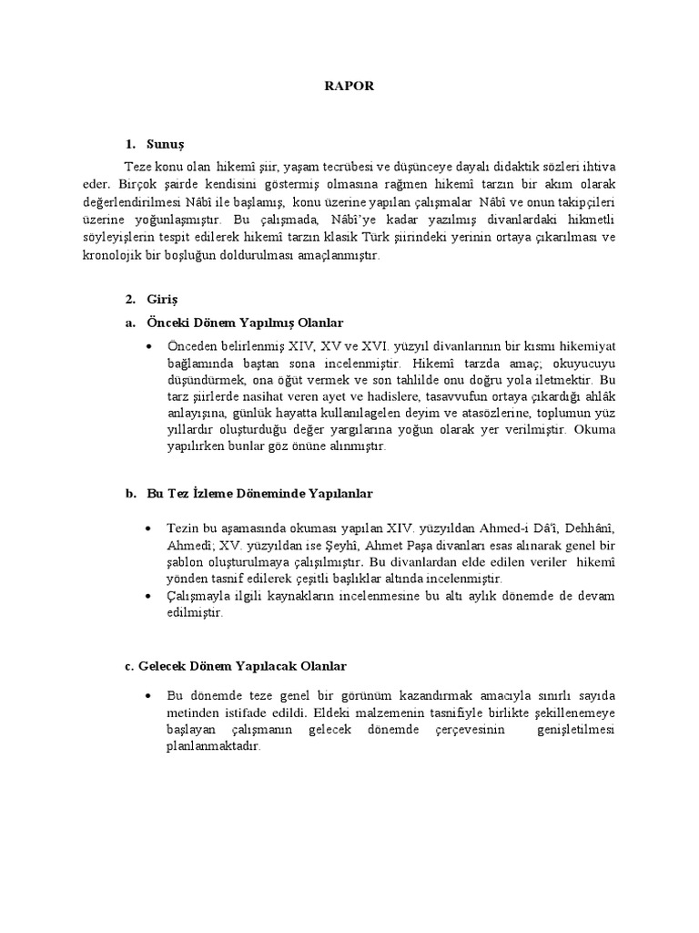 Tez Izleme Raporu | PDF