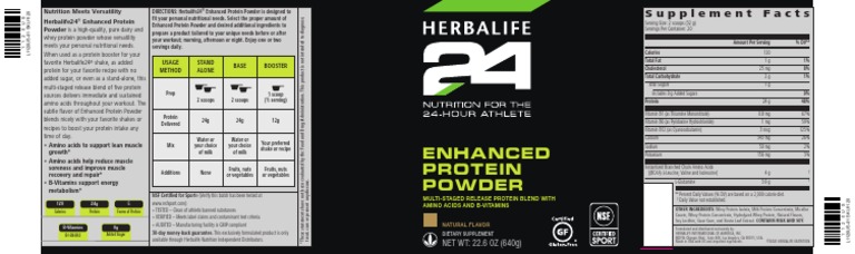 1120 H24 EnhancedProteinPowder US | PDF | Milk | Dietary Supplements