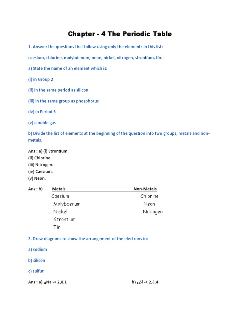 CH - 4 | PDF | Periodic Table | Chemical Elements