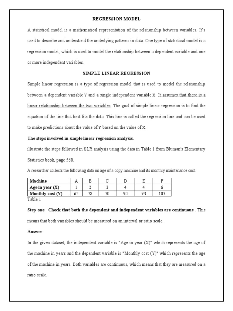 Regression Model | PDF | Errors And Residuals | Regression Analysis