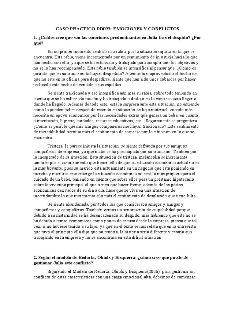 Caso Práctico DD093 | PDF | Ira | Las emociones