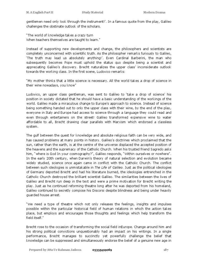 Notes of Drama of Ma English Part 2 PDF Free - 1 | PDF | Science ...