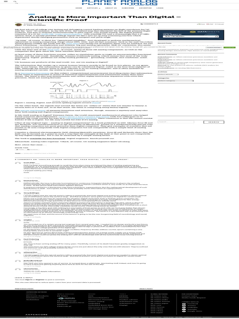 Analog Is More Important Than Digital - Scientific Proof - Planet ...