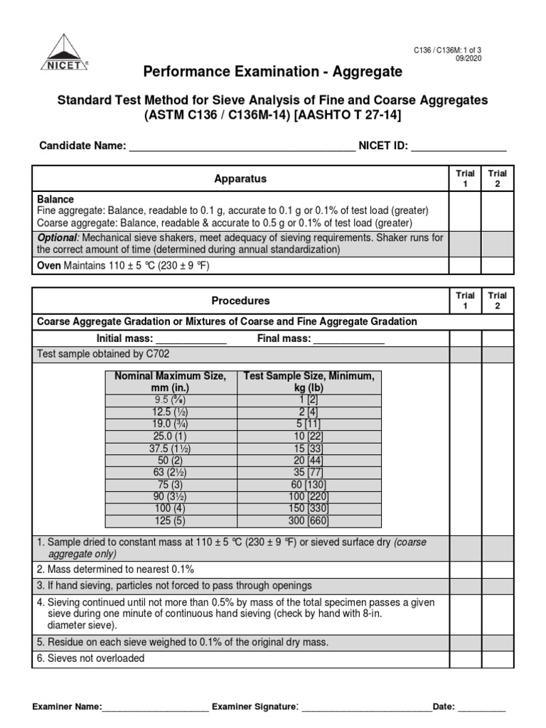 Astm - c136 c136m 14 | PDF | Physical Sciences | Applied And Interdisciplinary Physics