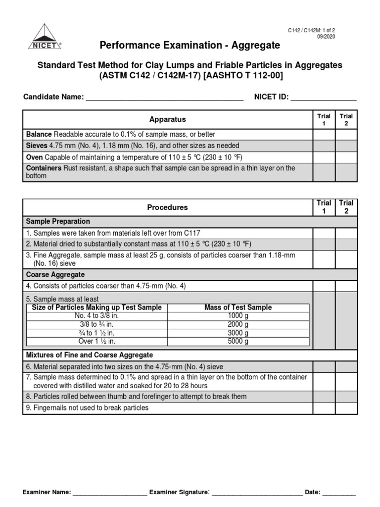 Astm - c142 c142m 17 | PDF | Physical Sciences | Materials