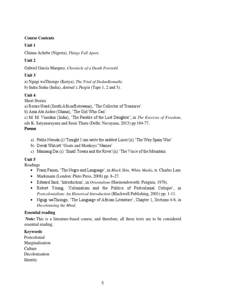 Postcolonial Literature | PDF