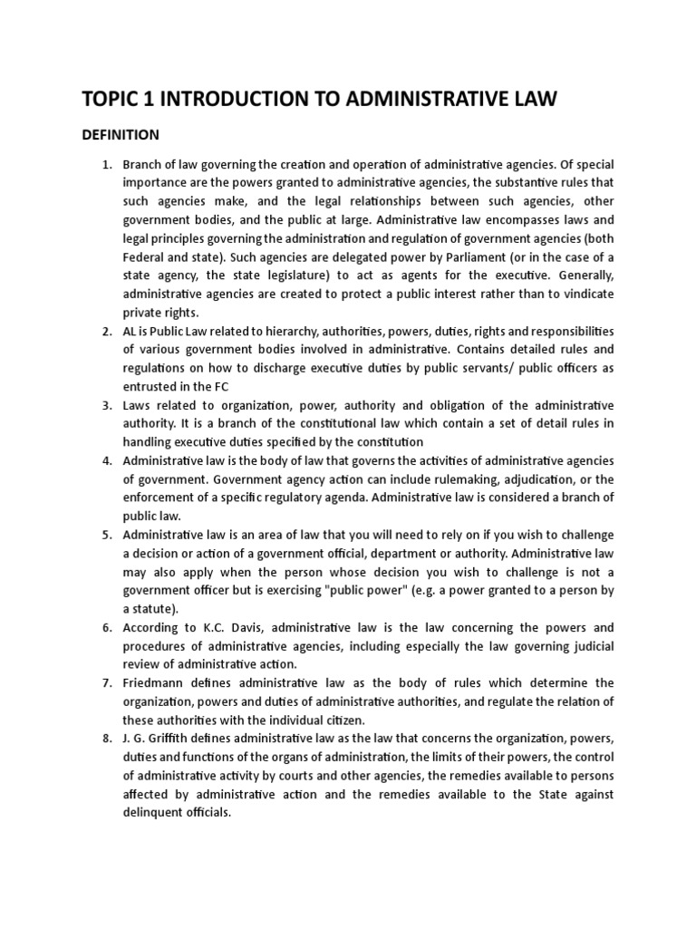 Administrative Law Notes | PDF | Administrative Law | Rule Of Law