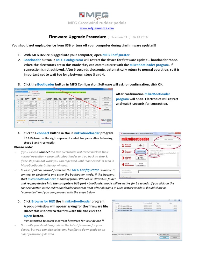 MFG Firmware Upgrade Instructions Rev.03 | PDF | Computer File | Usb