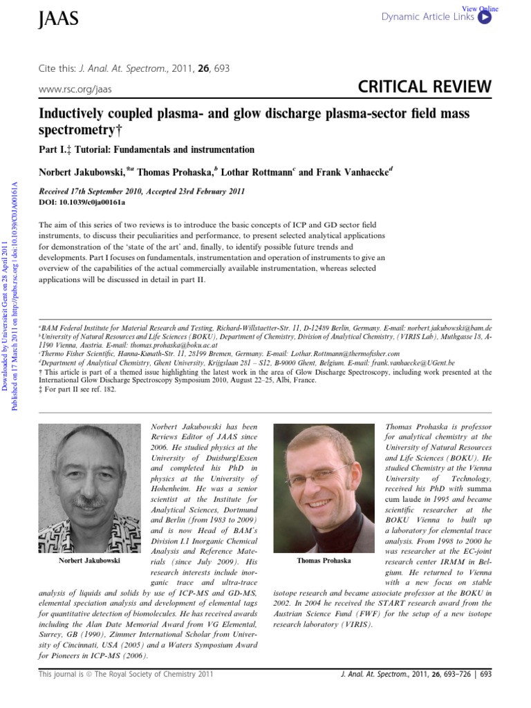 ICP and GD Mass Spectrometry Basics | PDF | Mass Spectrometry | Mass To ...