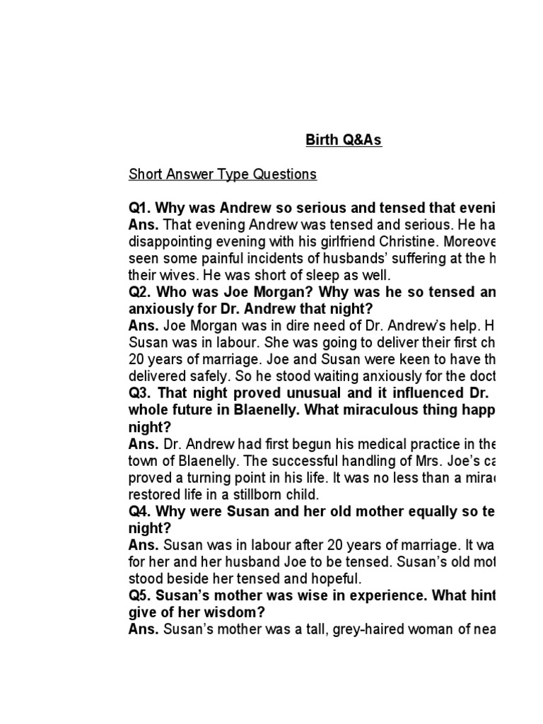 Class 11 English Notes Birth | PDF