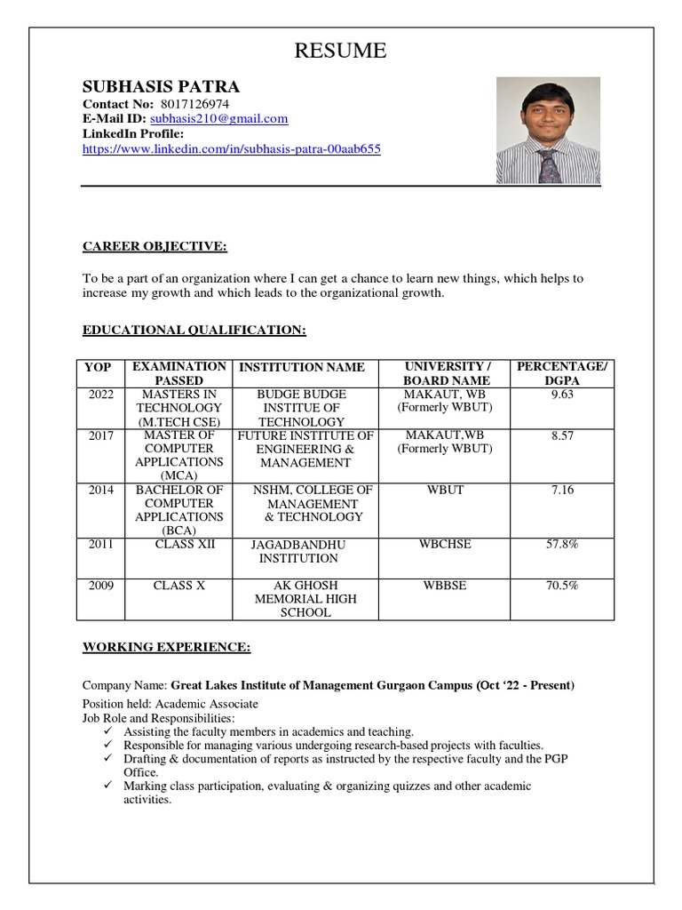 Subhasis Patra CV V3 | PDF | Oracle Corporation | Php