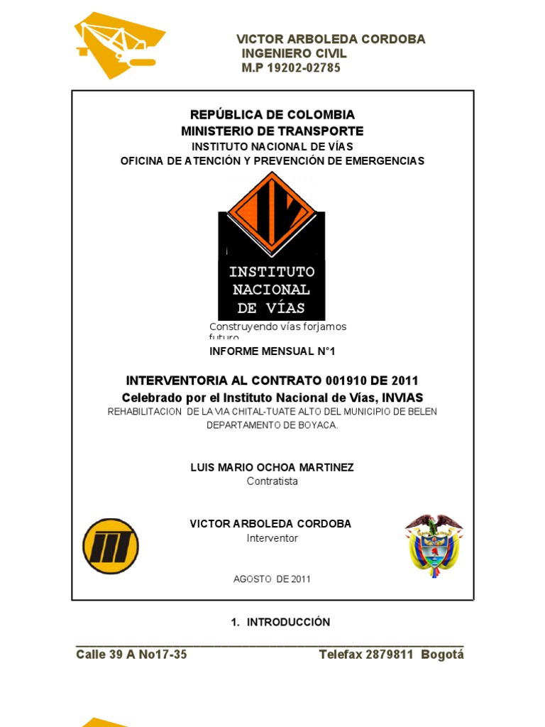 Informe 2 de Interventoria | PDF | Bogotá | Ingeniero civil