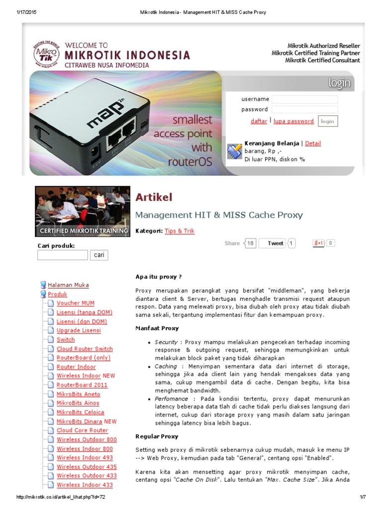 Management HIT - MISS Cache Proxy | PDF