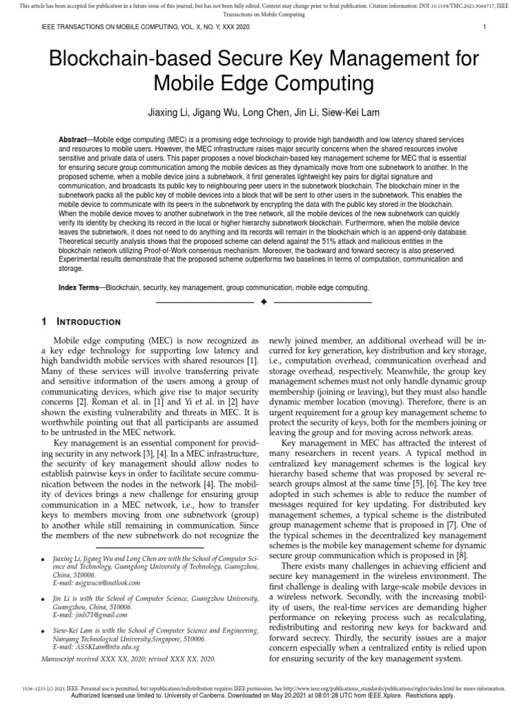 Blockchain Based Secure Key Management For Pdf Computer Network Public Key Cryptography 