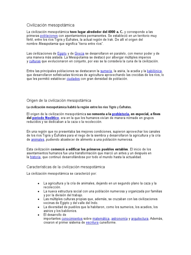 Mesopotamia Pdf Mesopotamia Babilonia