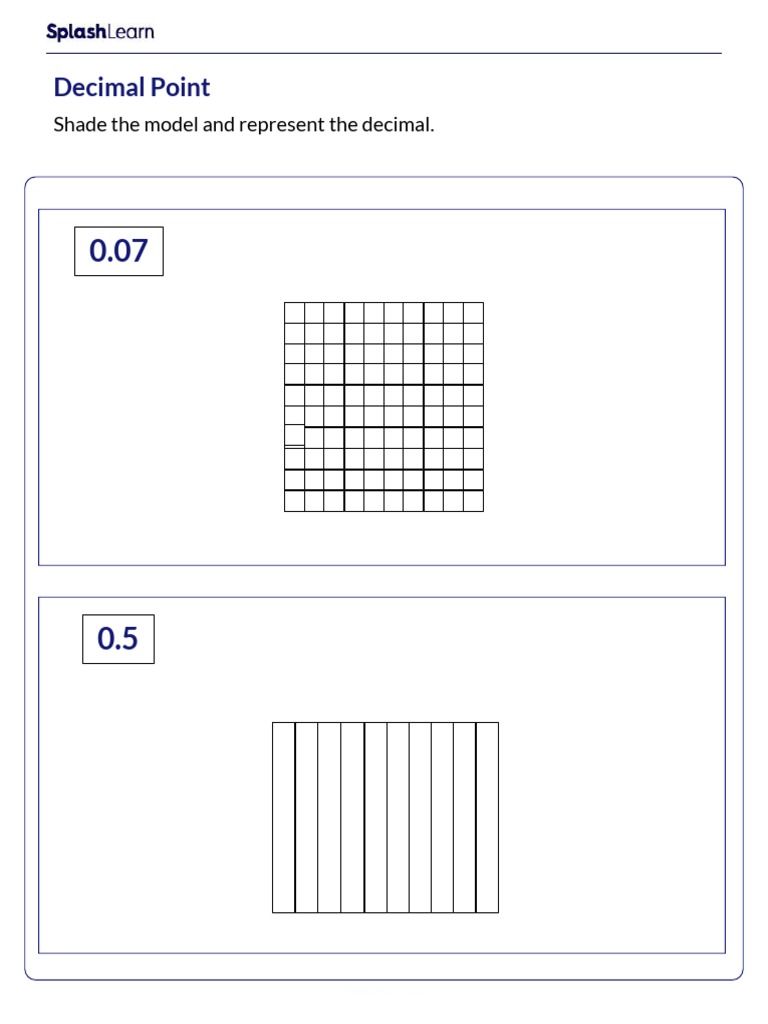 Represent Decimals Worksheet | PDF