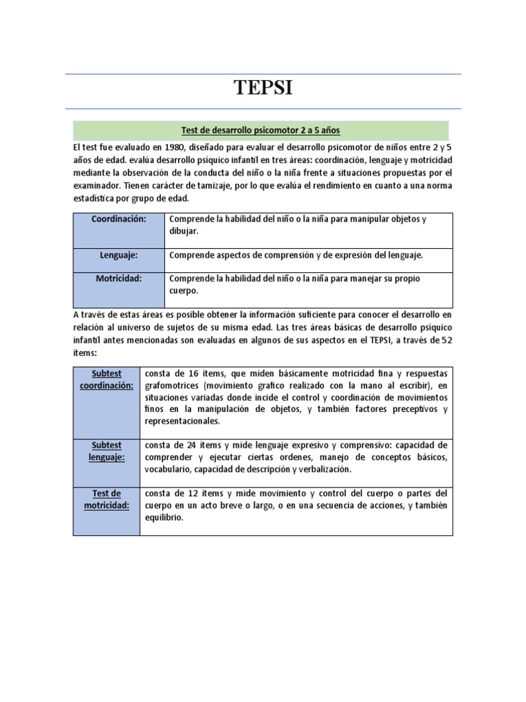 TEPSI | PDF | Espectro autista | Medicina CLINICA