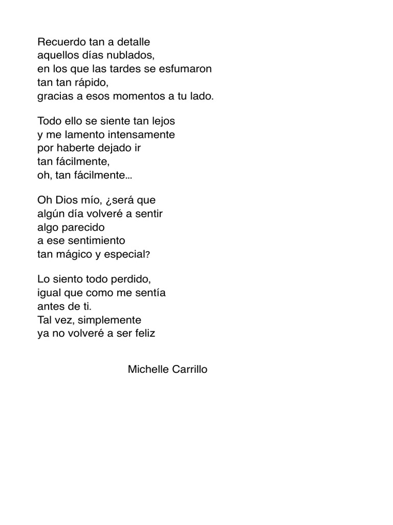 Recuerdos y Nostalgia de Amor Perdido | PDF