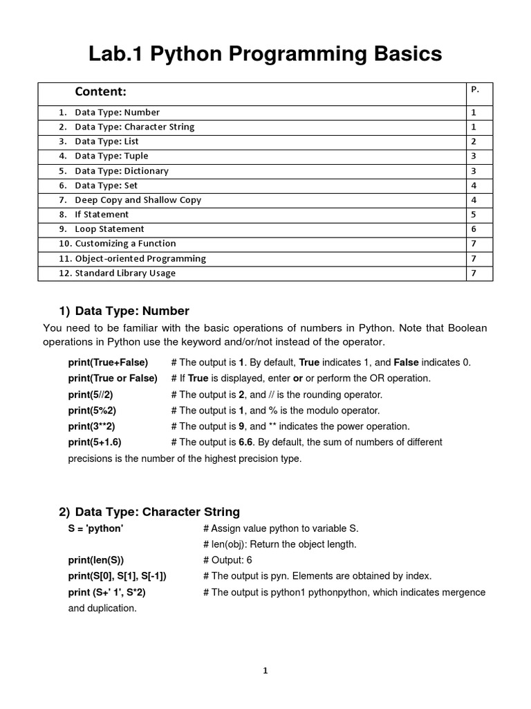 Python Programming Basics | PDF | Control Flow | Parameter (Computer ... Python Programming Basics | PDF | Control Flow | Parameter (Computer ...