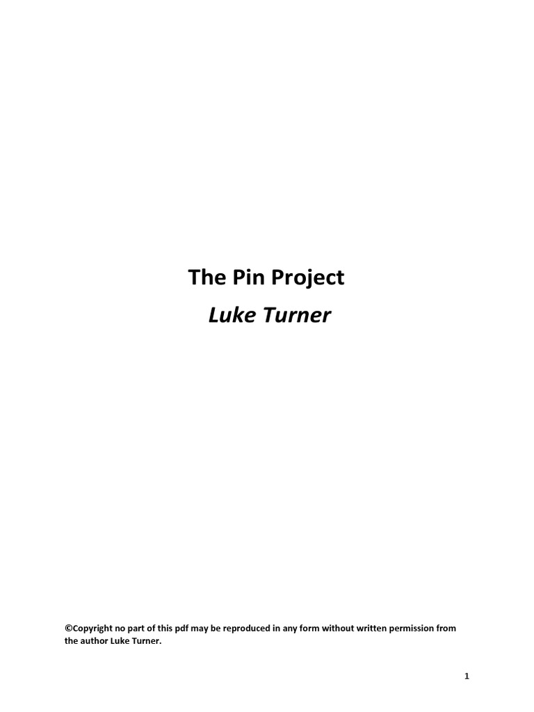 The Pin Project by Luke Turner | PDF | Thought | Personal ...