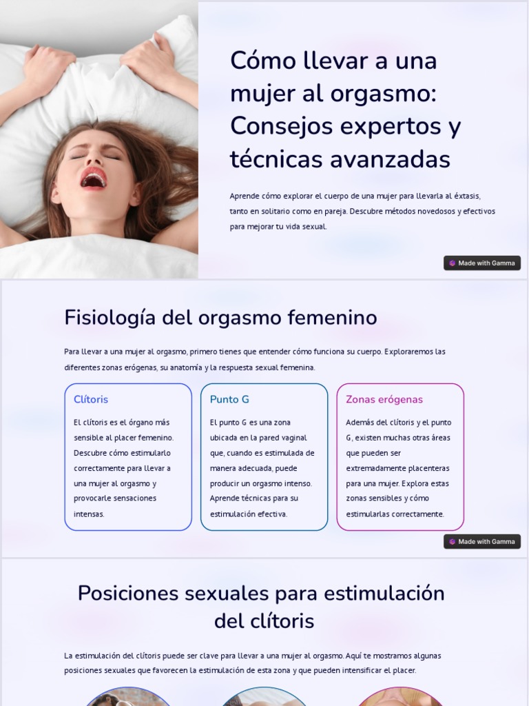 Como Llevar A Una Mujer Al Orgasmo Consejos Expertos y Tecnicas Avanzadas | PDF | Orgasmo | Clítoris