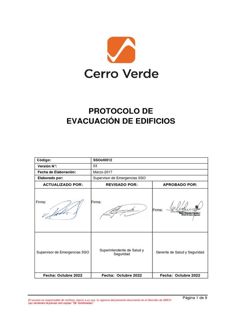 SSOot0012 - Protocolo Evacuacion de Edificios - v03 | PDF | Servidor ... SSOot0012 - Protocolo Evacuacion de Edificios - v03 | PDF | Servidor ...