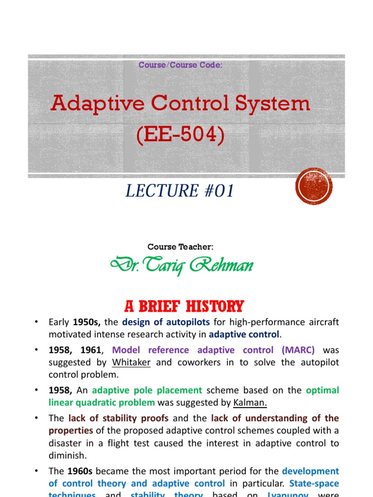 Lecture 1 | PDF | Control Theory | Nonlinear System