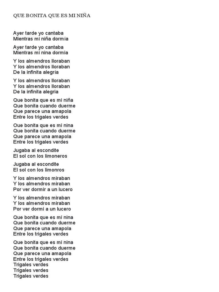 Que Bonita es mi Niña | PDF