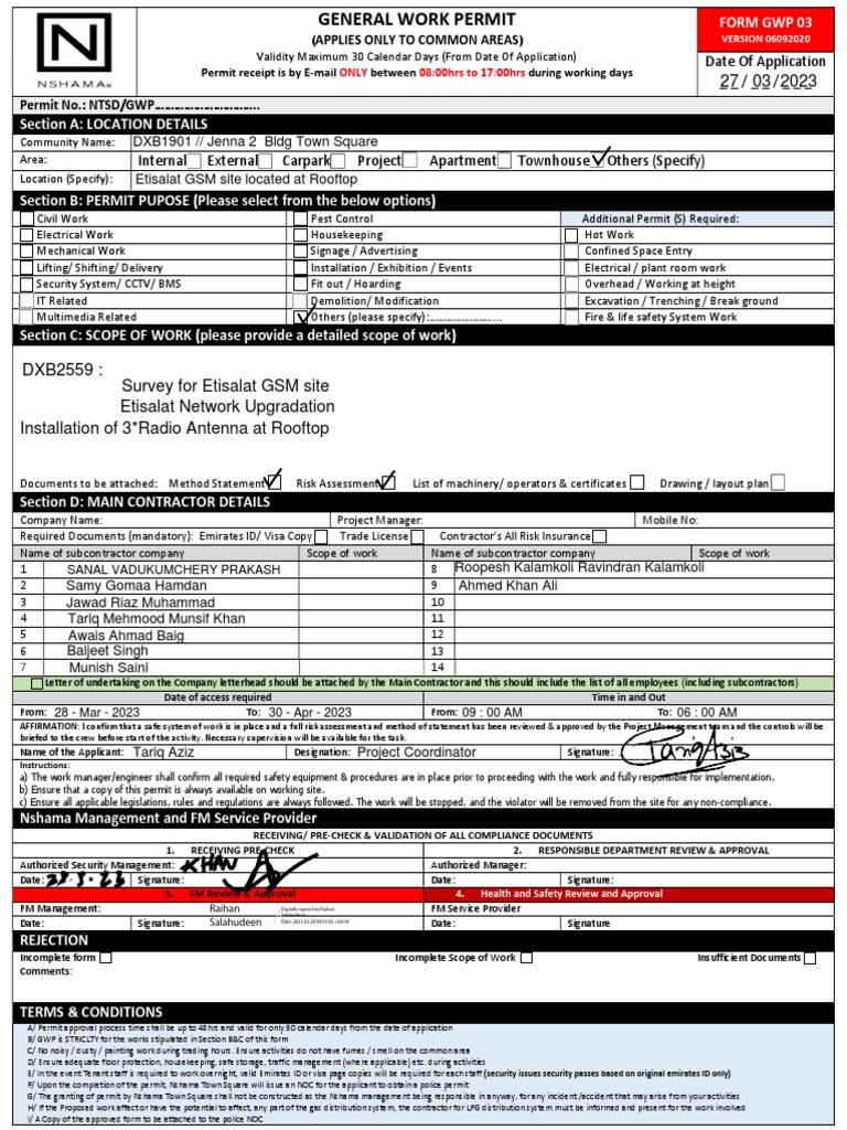General Work Permit 27032023 | Download Free PDF | Regulatory Compliance