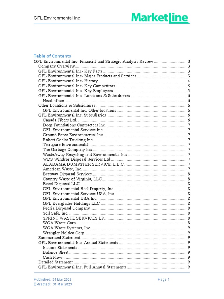 GFL Environmental Inc: Financial Overview | PDF | Revenue | Equity ...