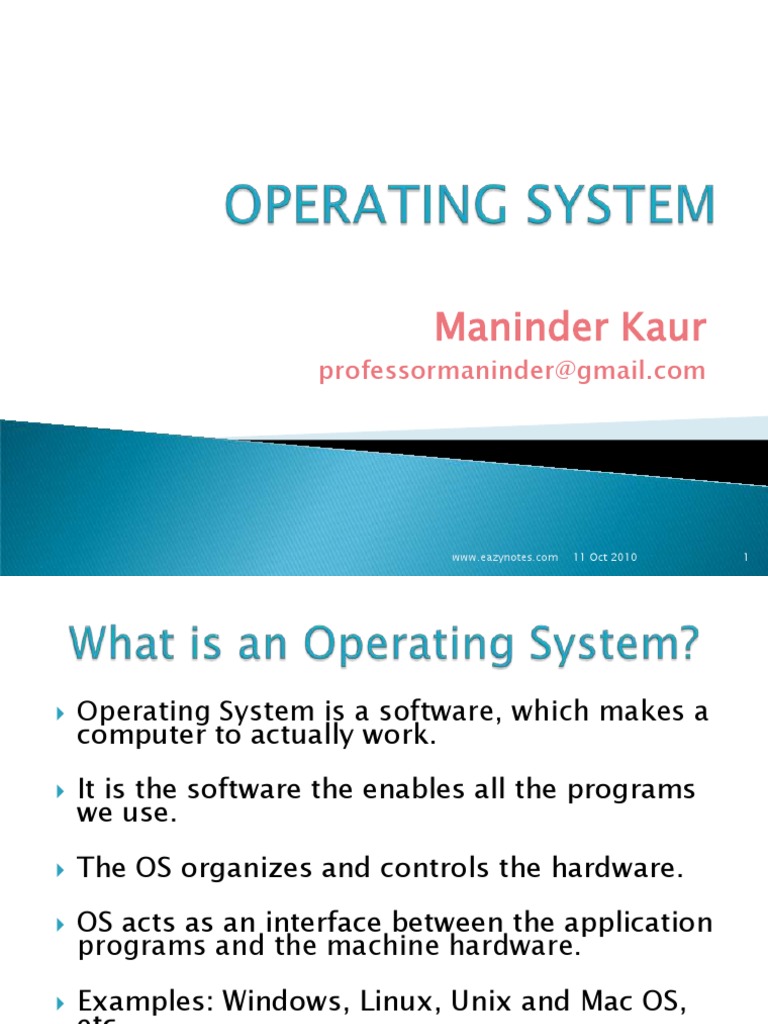 Maninder Kaur | PDF | Operating System | Process (Computing)