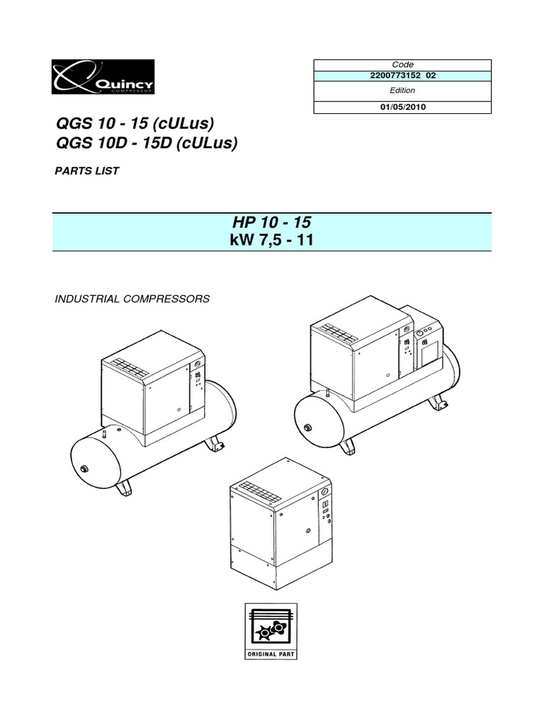QGS 10 - 15 Parts Book | PDF | Gas Technologies | Machines