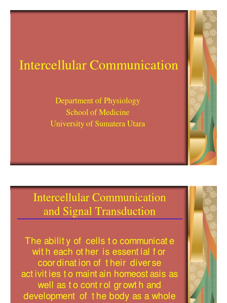 Bbc115 Slide Intercellular Communication Pdf Cell Signaling Chemical Synapse