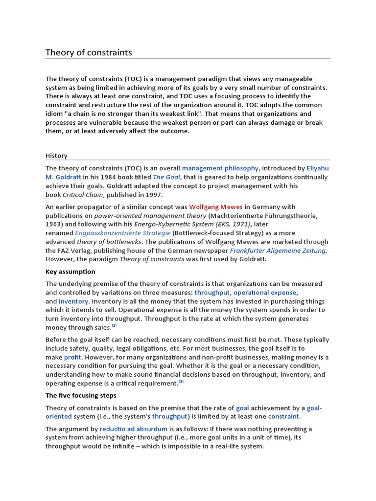 Theory of Constraints | PDF | Business | Systems Science