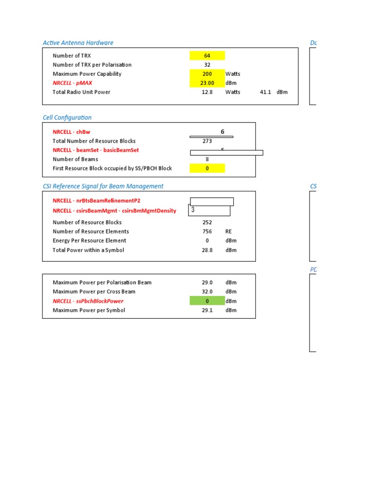 Downlink Transmit Powers | PDF | Bandwidth (Signal Processing) | Broadcast Engineering