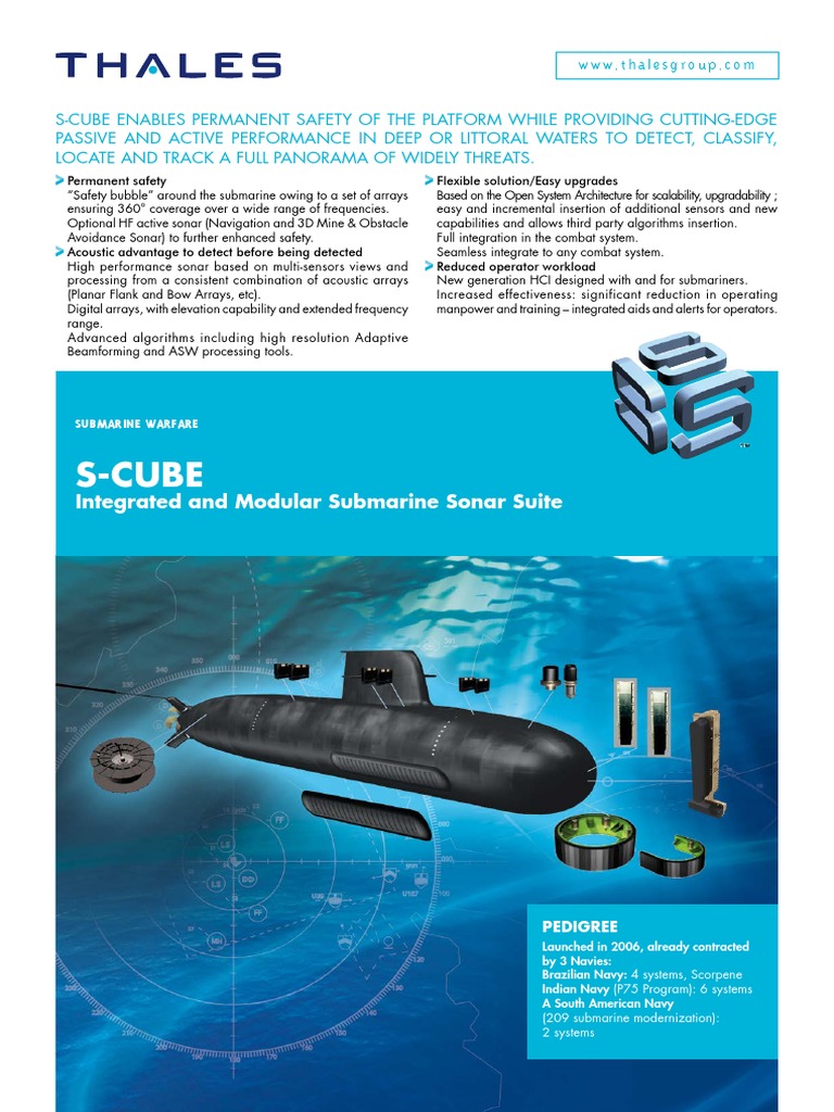 Thales S-Cube Sonar System | PDF | Sonar | Submarines