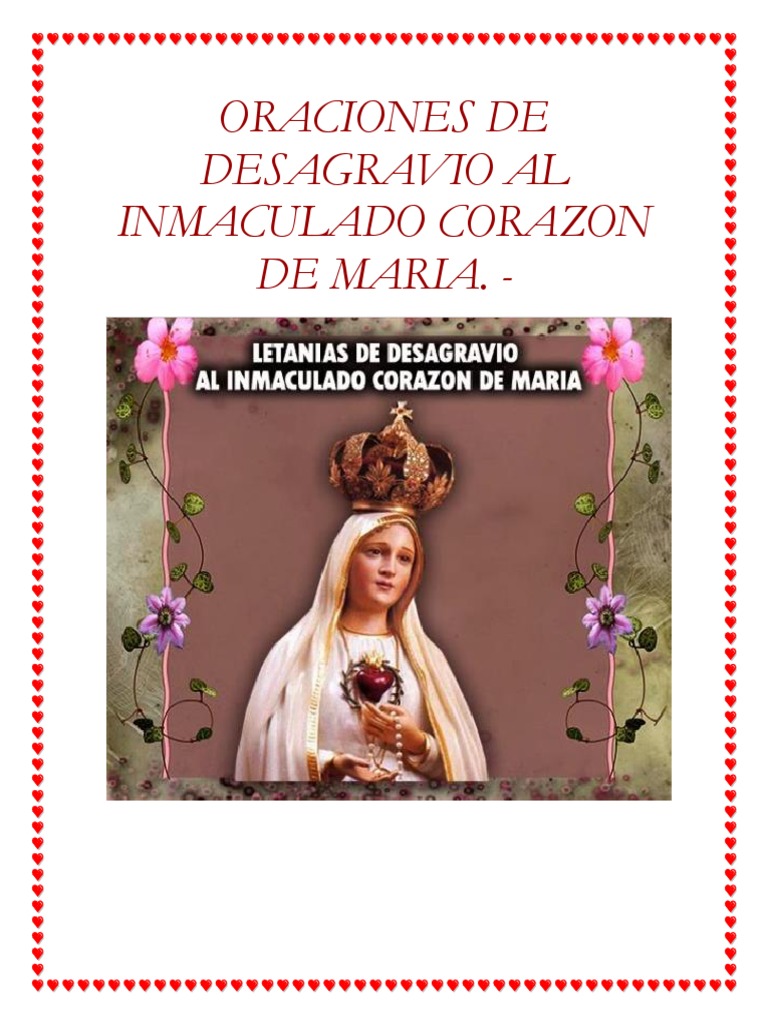 Oraciones de Desagravio Al Inmaculado Corazon de Maria | PDF | María ...