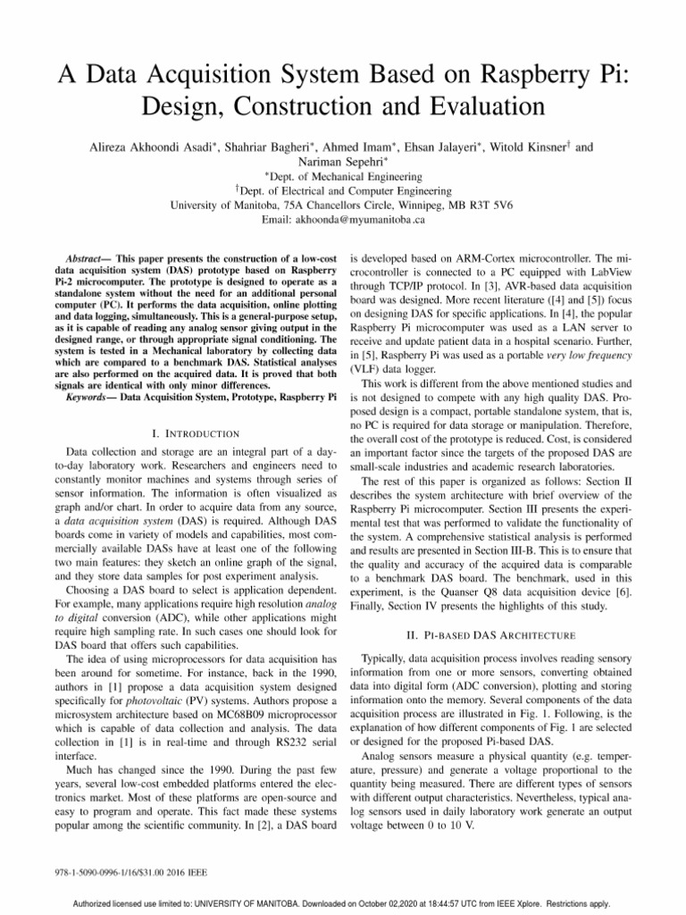 3 - Data Acquisition System Based On Raspberry Pi Design, Construction ...