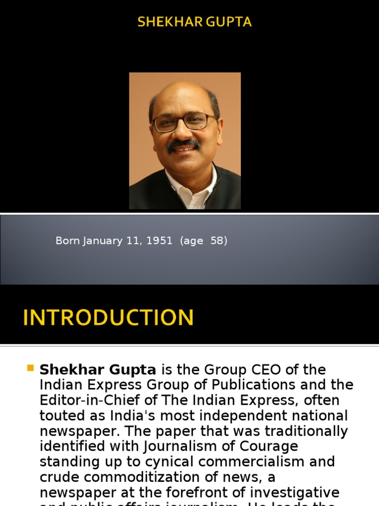 SHEKHAR GUPTA Profile | PDF | Punjab | Journalism