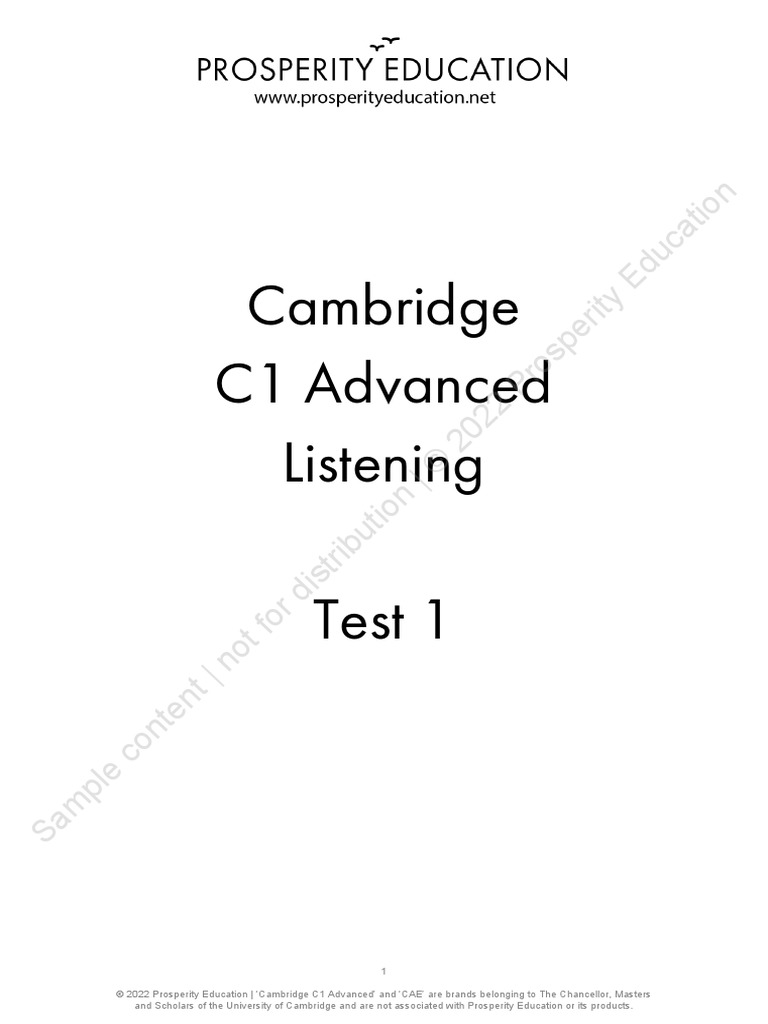 C1 Listening Test 1 - Sample | PDF