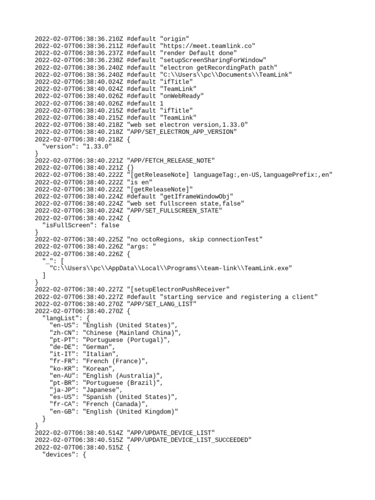 Teamlink Desktop Log#Default2 | PDF | Software Development | System Software